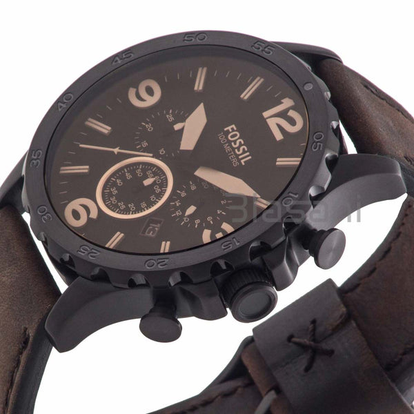 Fossil JR1487 Men's Nate Stainless Steel Quartz Chronograph Watch – Blasani
